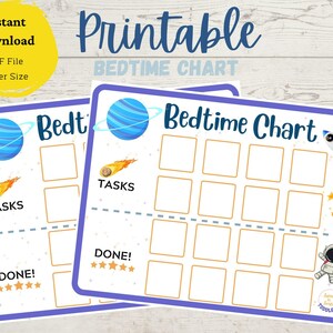 Bedtime Routine Chart, Bedtime Chart for Toddlers, Chore Chart for Kids ...