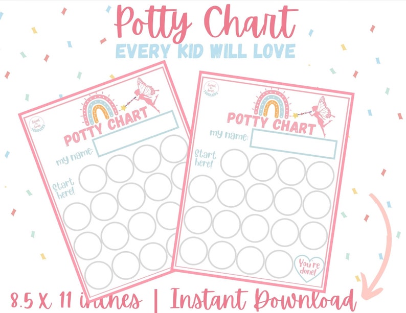 Potty Chart Girl, Potty Training Chart, Potty Chart Printable, Potty ...