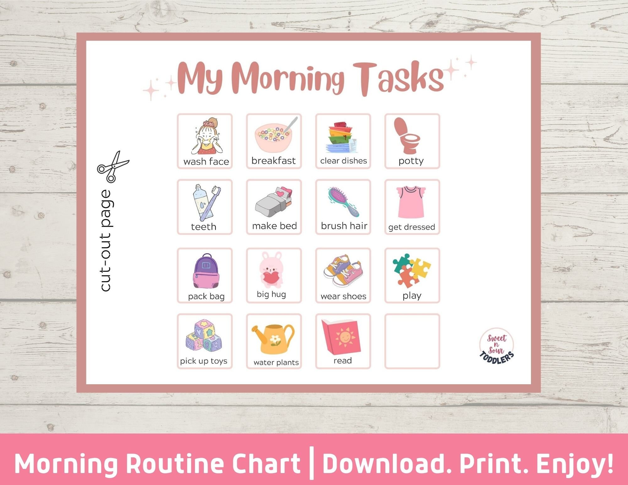 Morning Routine Chart, Morning Checklist, Printable Chore Chart, Daily ...