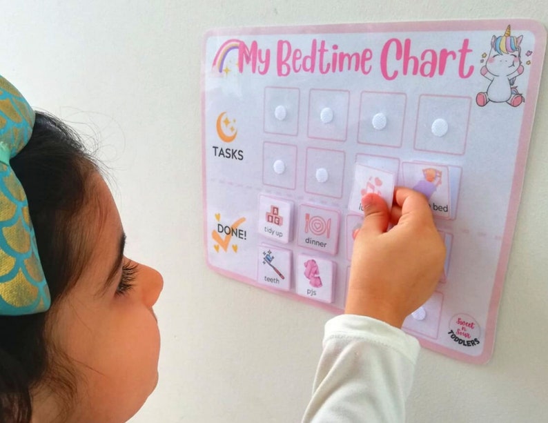 Bedtime Routine Chart, Bedtime Chart for Toddlers, Chore Chart for Kids ...