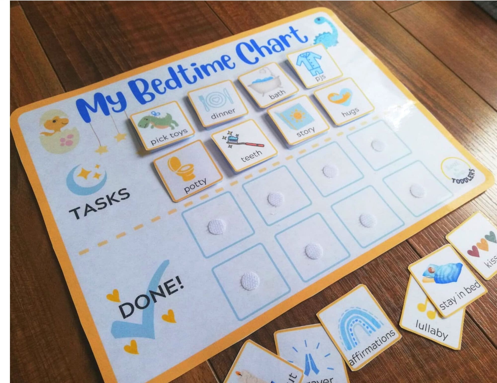 Bedtime Routine Chart, Bedtime Chart for Toddlers, Chore Chart for Kids ...