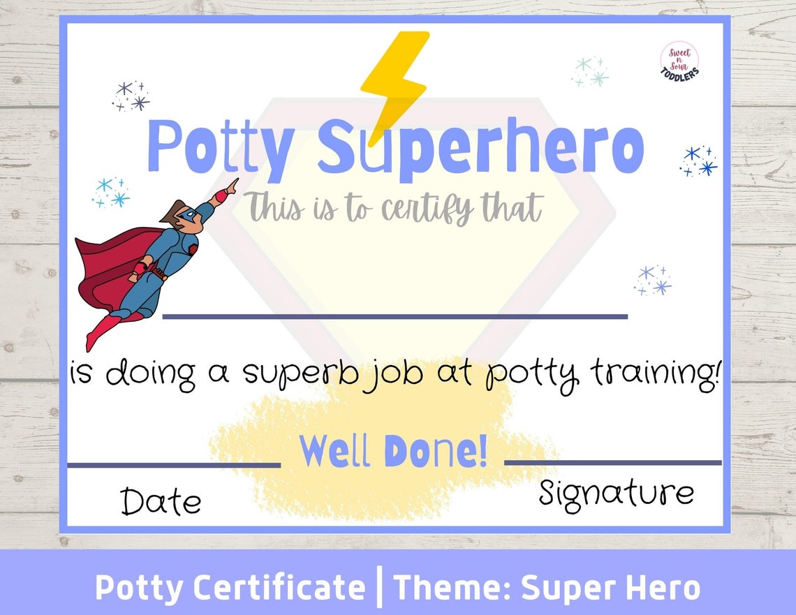 Potty Training Certificate, Potty Training Boys, Potty Chart, Potty ...