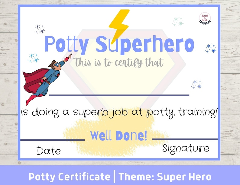 Potty Training Certificate, Potty Training Boys, Potty Chart, Potty ...
