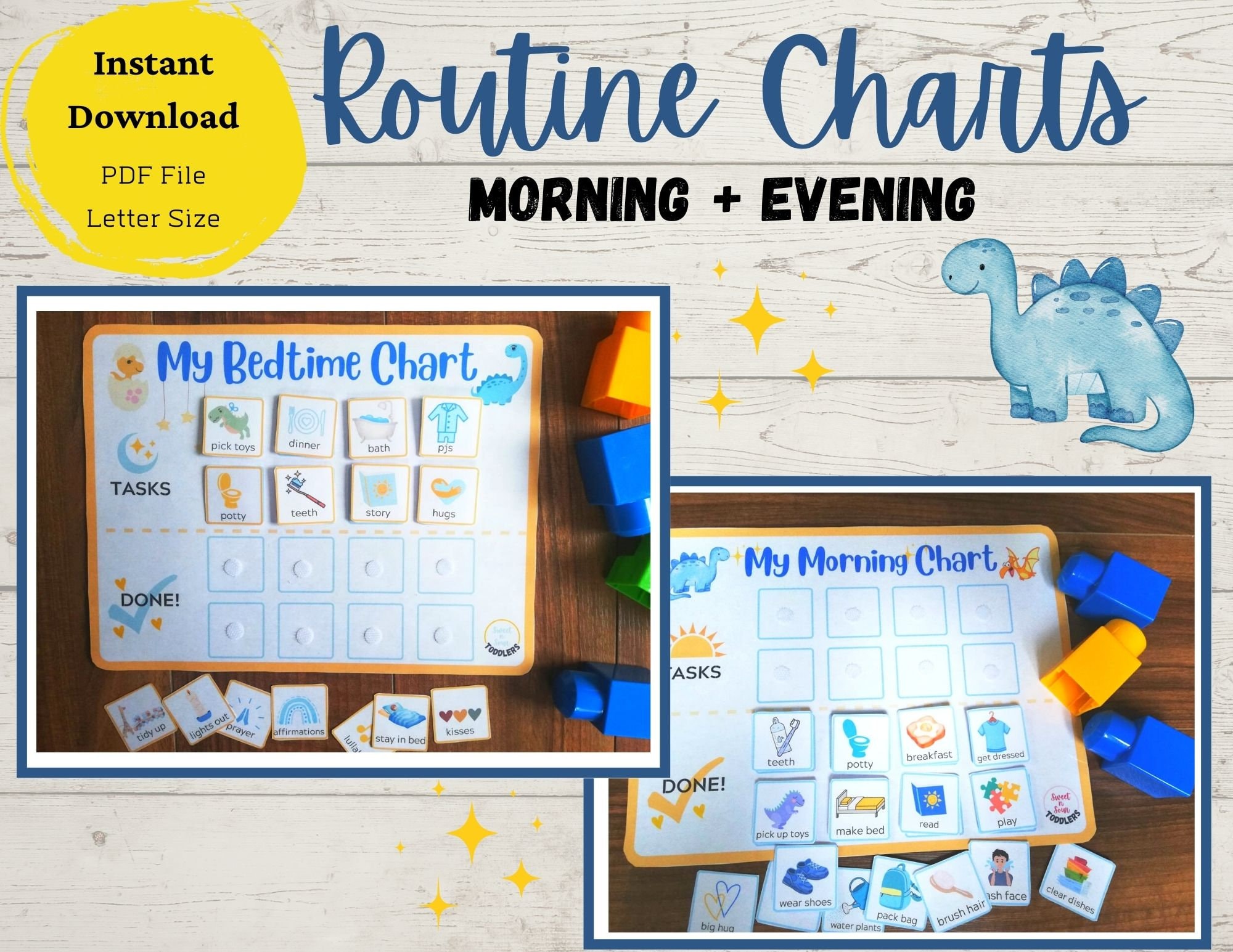 Daily Routine Chart for Kids, Printable Chore Chart, Kids to Do List ...