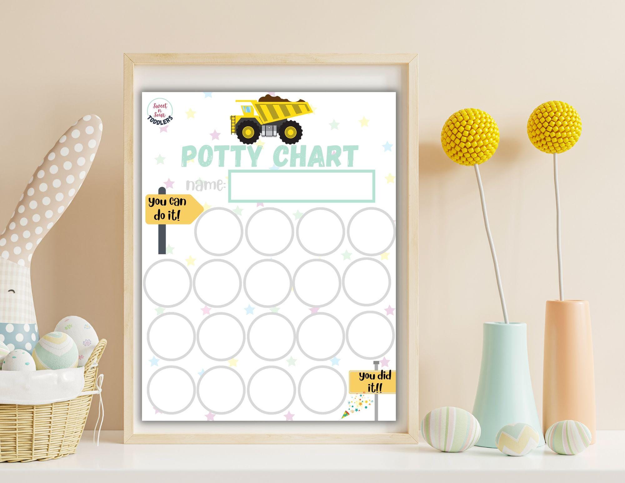 Potty Training Chart for Boys, Potty Chart Printable, Potty Reward ...