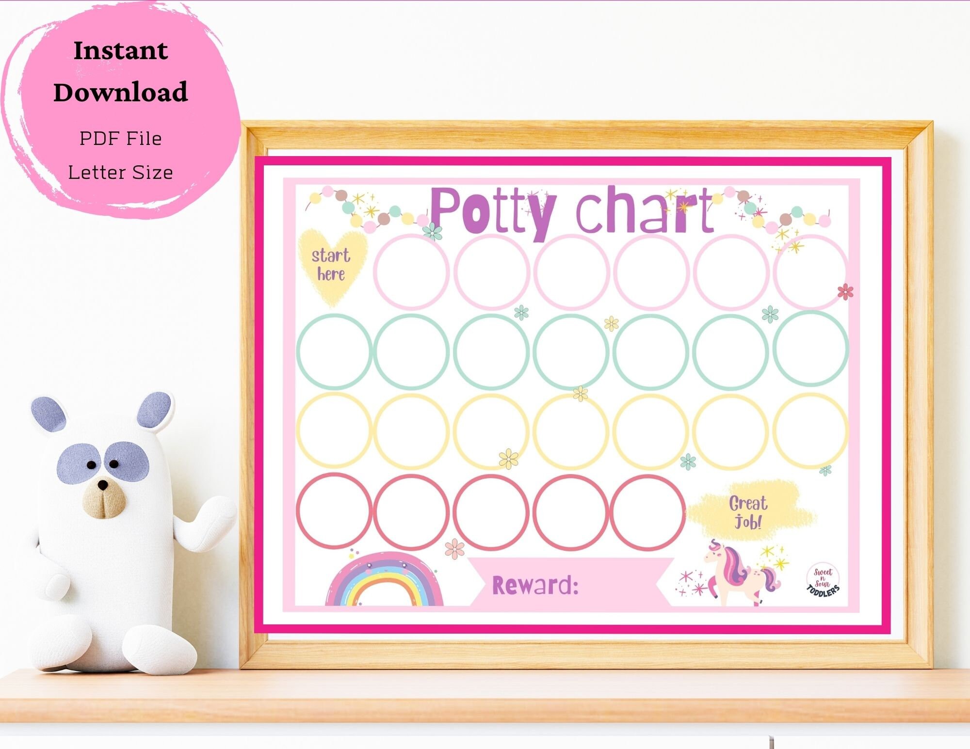 Potty Training Chart, Potty Chart Girl, Potty Reward Chart, Potty Chart ...