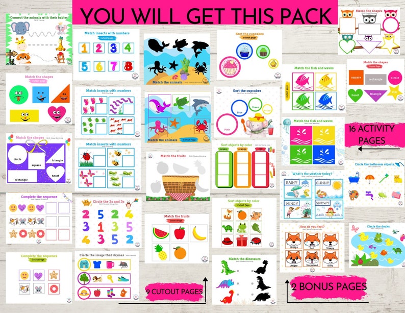 Busy Book for Toddler, Learning Binder Toddler, Quiet Activity Book for ...