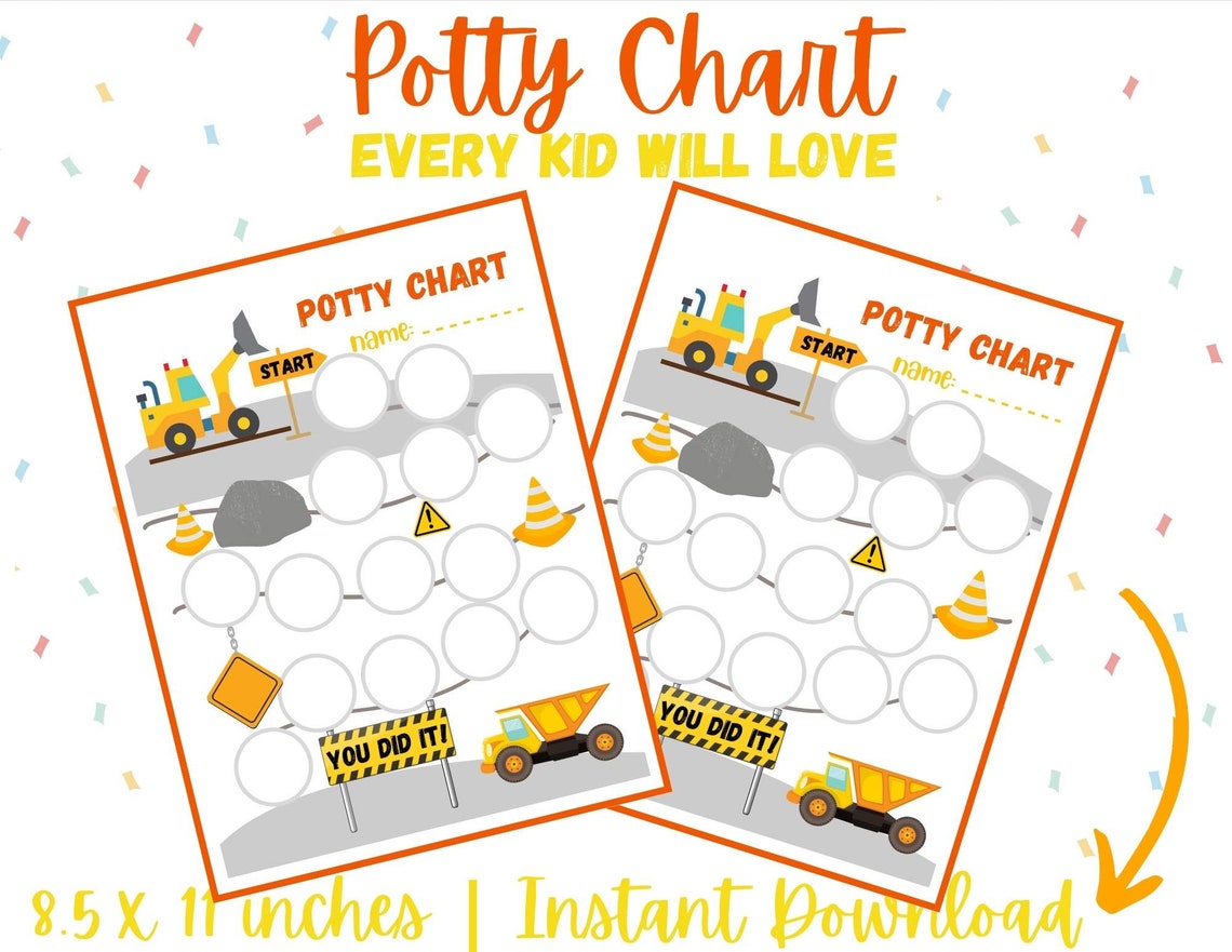 Potty Training Chart for Boys, Potty Chart Printable, Potty Reward ...