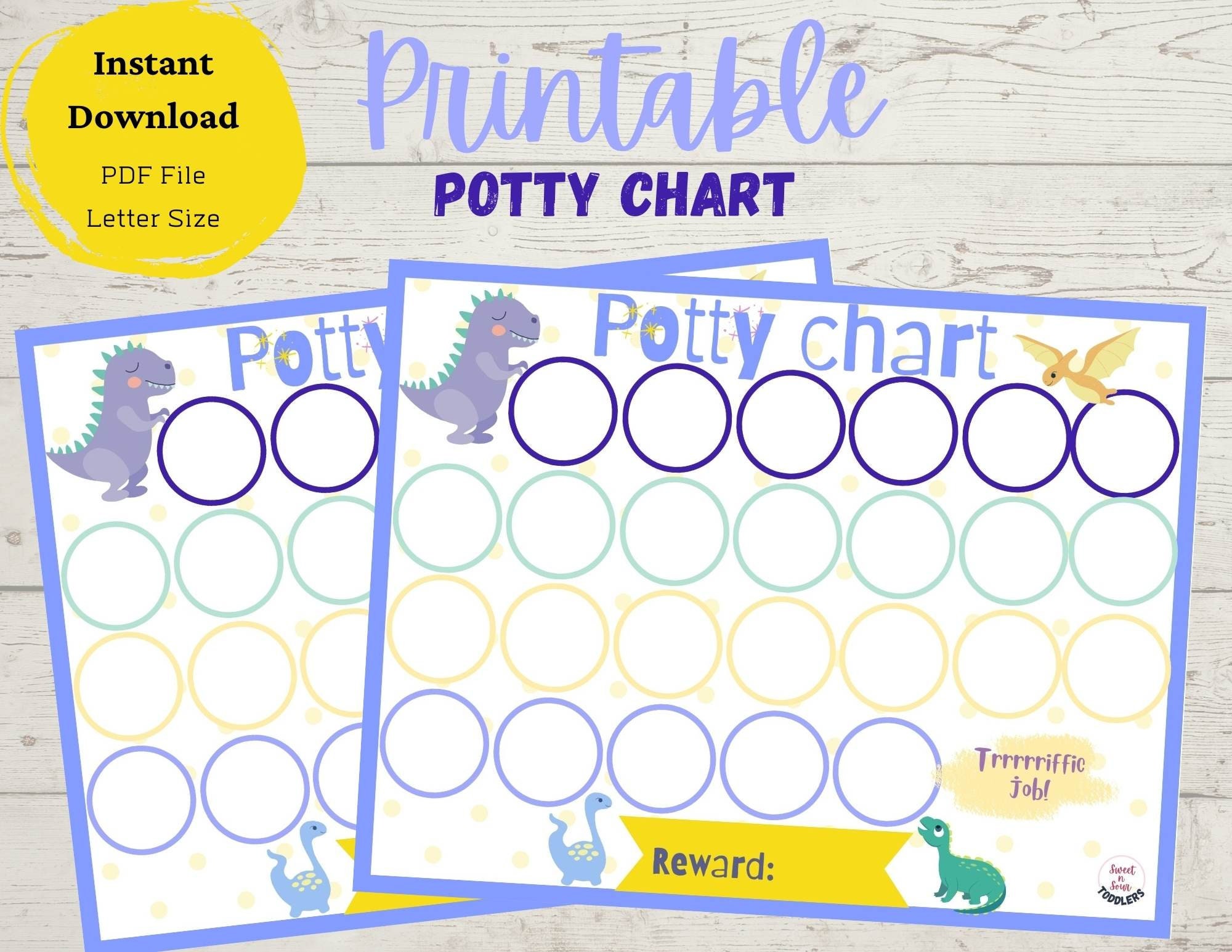 Potty Training Chart Dinosaur Potty Training Chart for Boys - Etsy