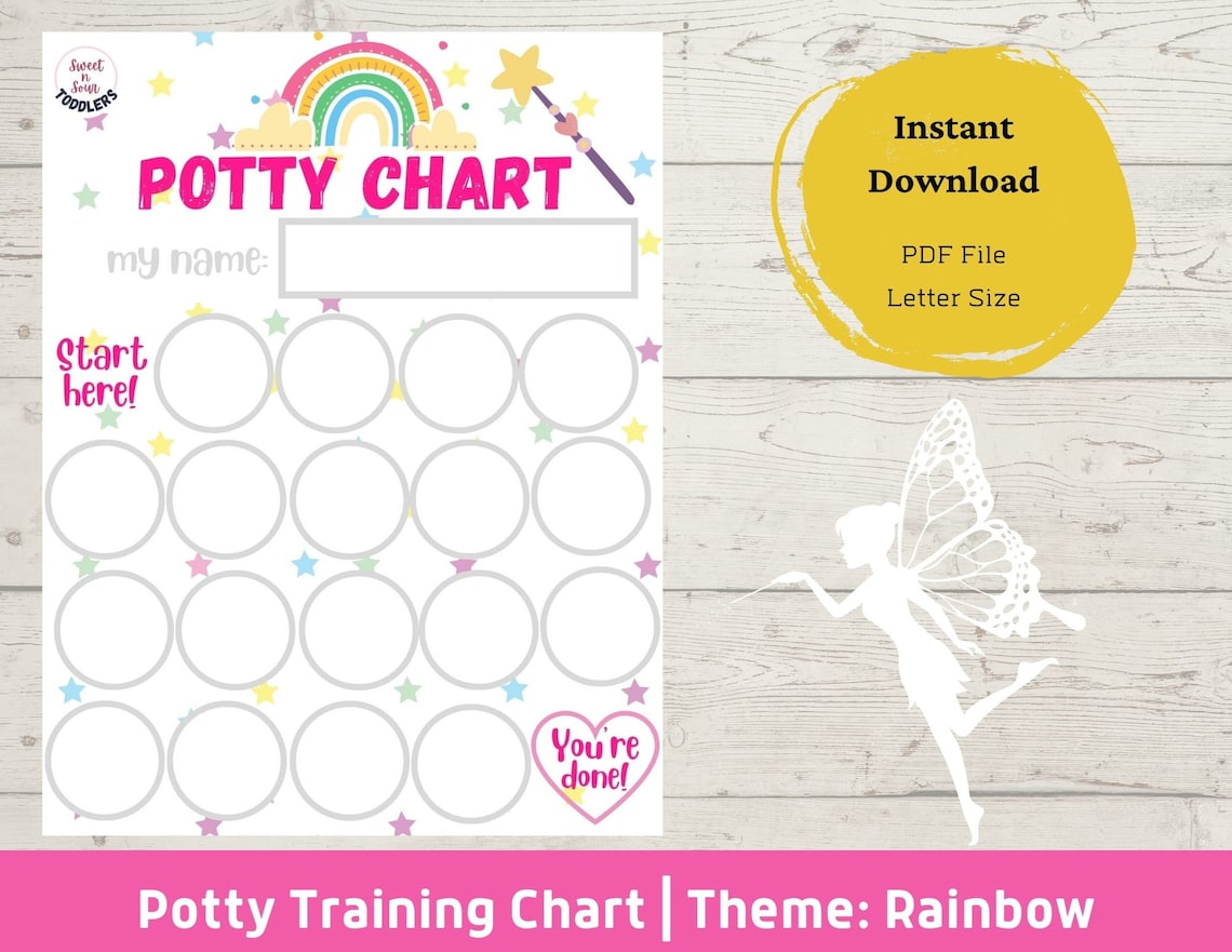 Potty Chart Girl, Potty Training Chart, Potty Chart Printable, Potty ...