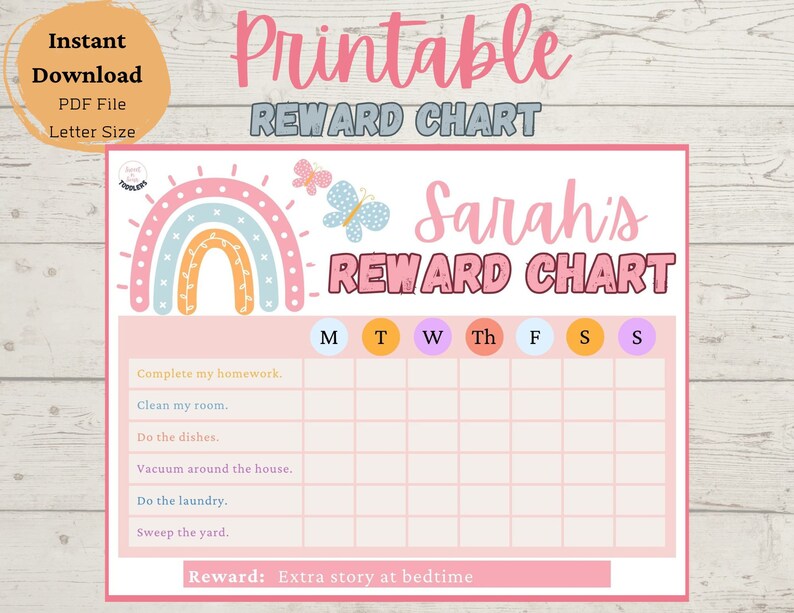 Reward Chart Kids, Toddler Reward Chart, Reward Chart Printable, Chore ...