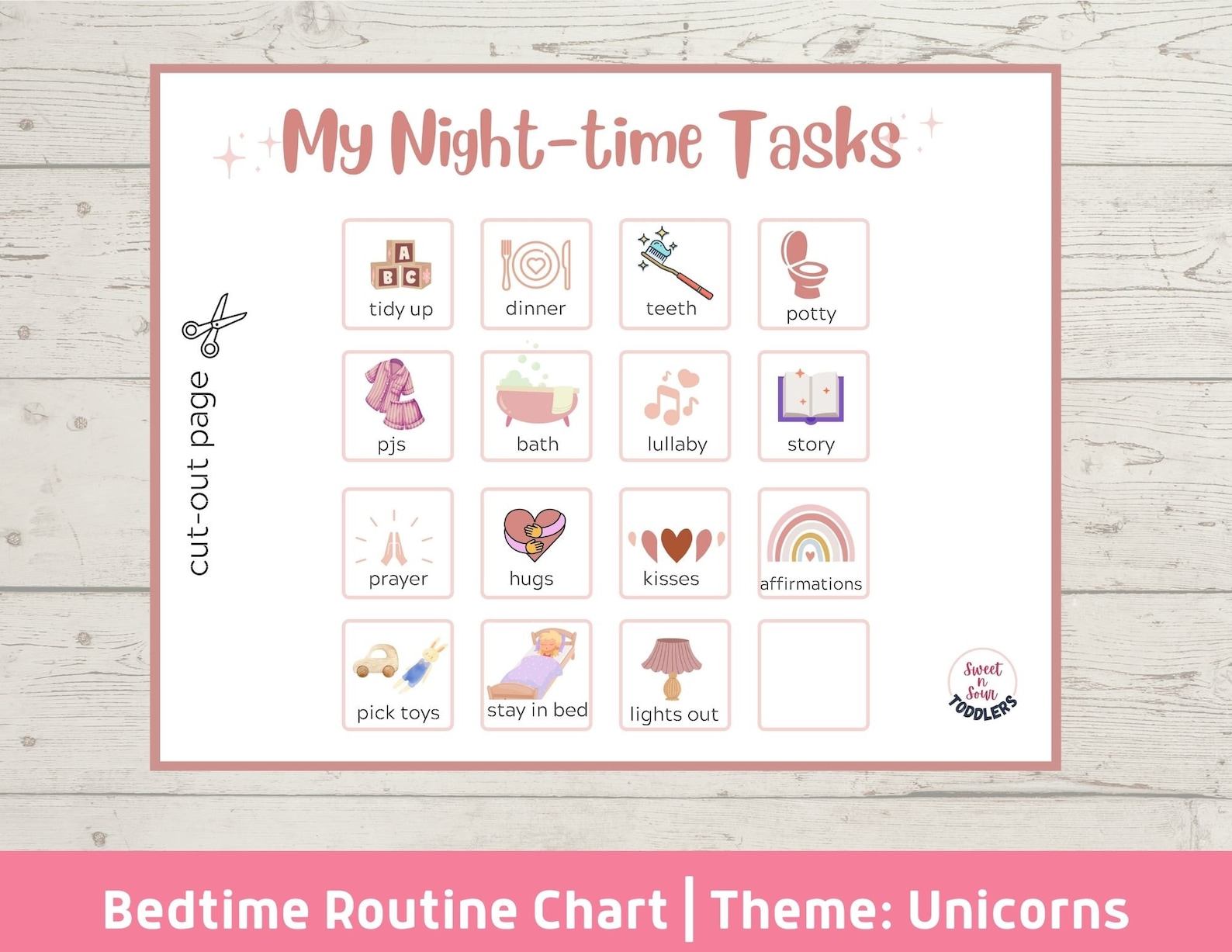 Bedtime Routine Chart, Bedtime Chart for Toddlers, Chore Chart for Kids ...
