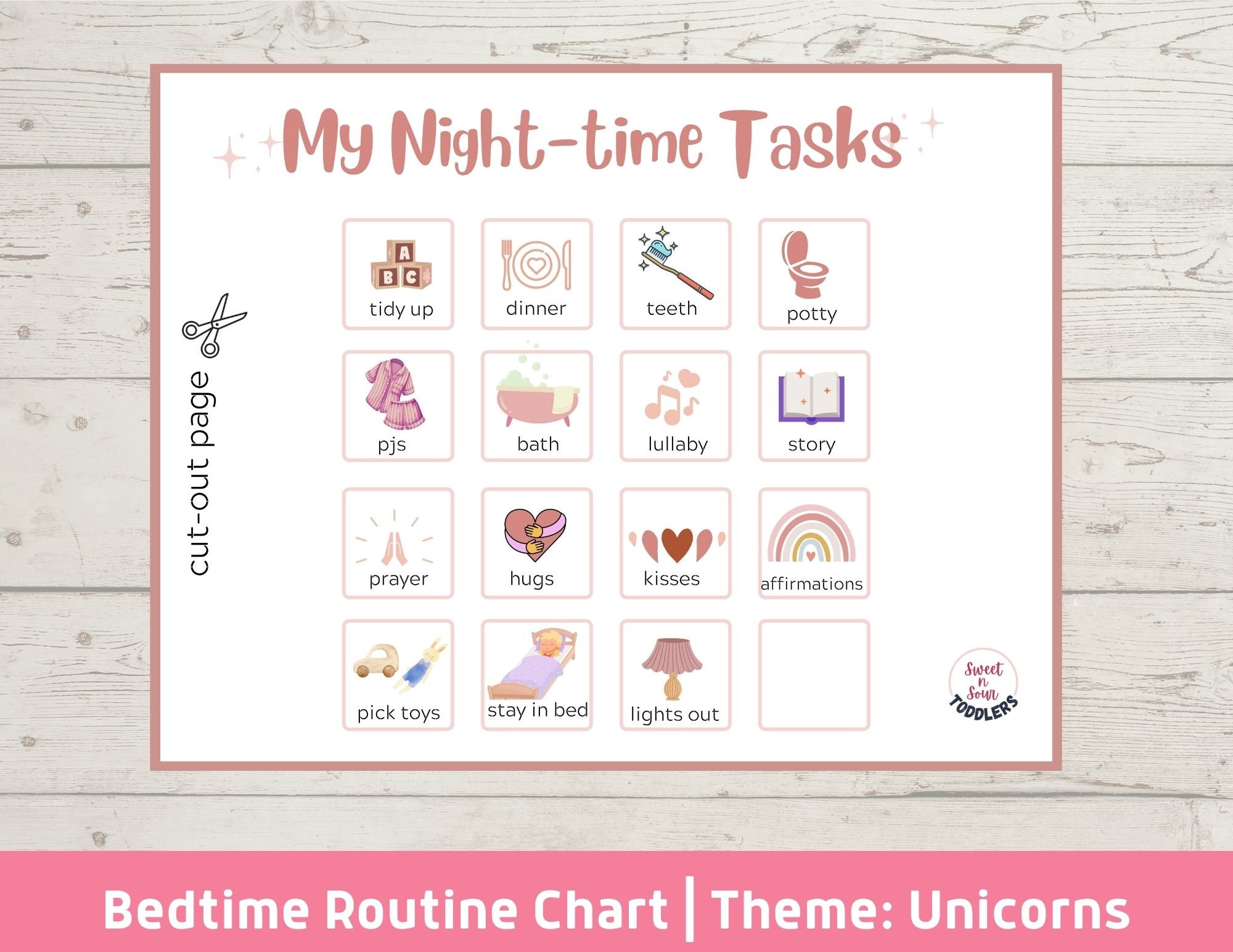 Bedtime Routine Chart, Bedtime Chart for Toddlers, Chore Chart for Kids ...