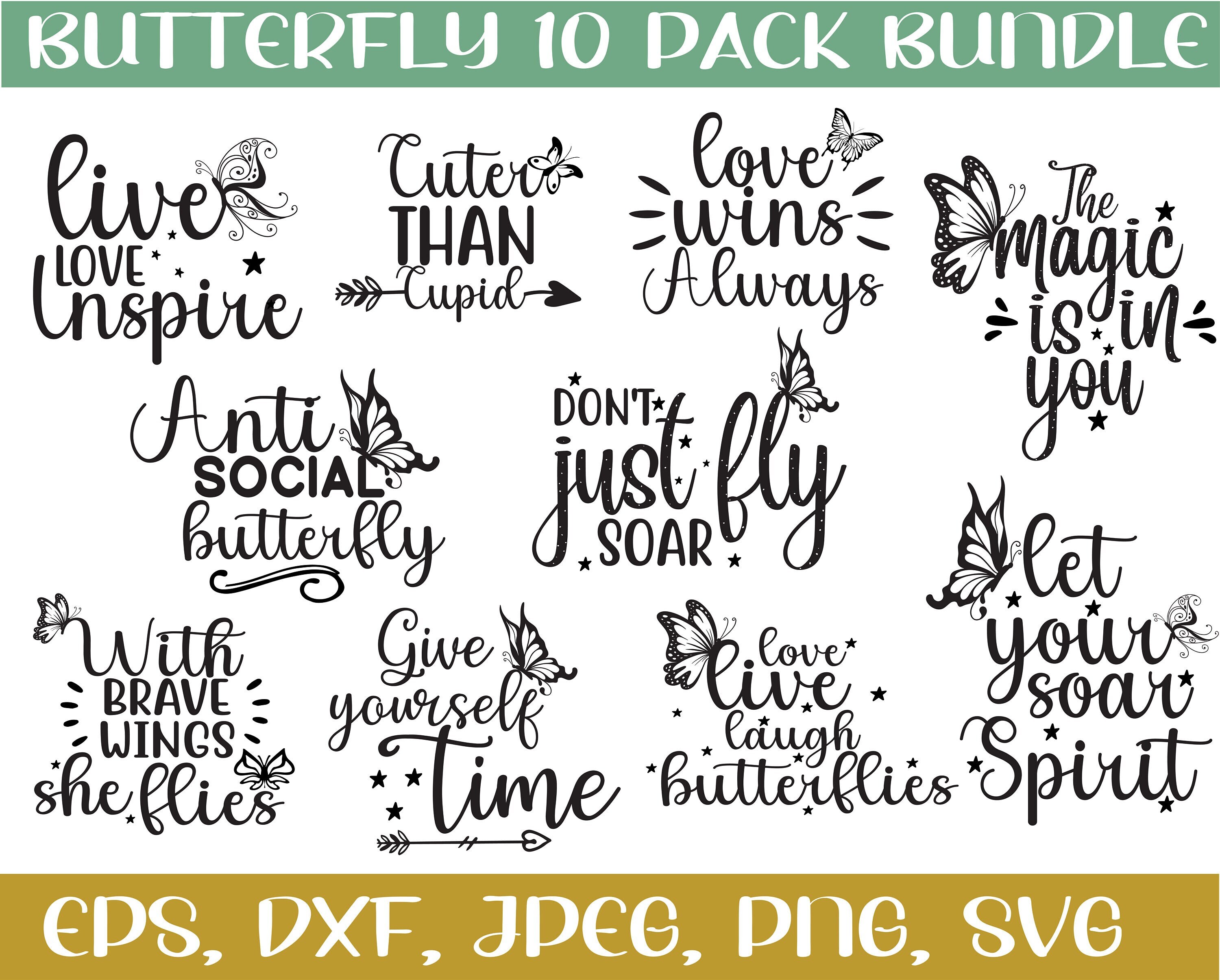 Butterfly Svg, Butterfly Svg Bundle, Butterfly Quotes Svg, Anti Social ...