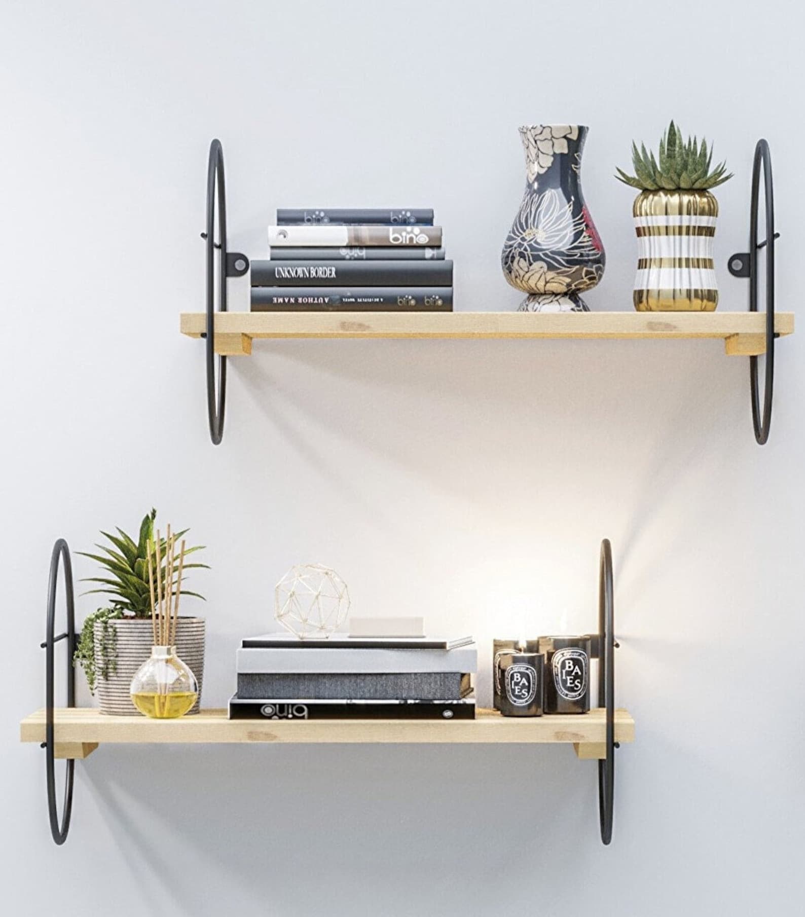 Bookshelf Wall Shelf Wooden Living Room Bathroom Kitchen - Etsy