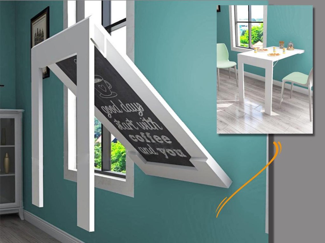 Wall Mounted Murphy Table Foldable Kitchen Table Wooden - Etsy