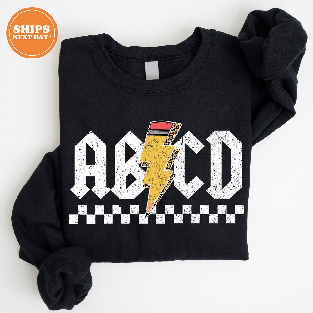 Retro ABCD Teacher Sweatshirt | Kindergarten Teacher | Back to School ...