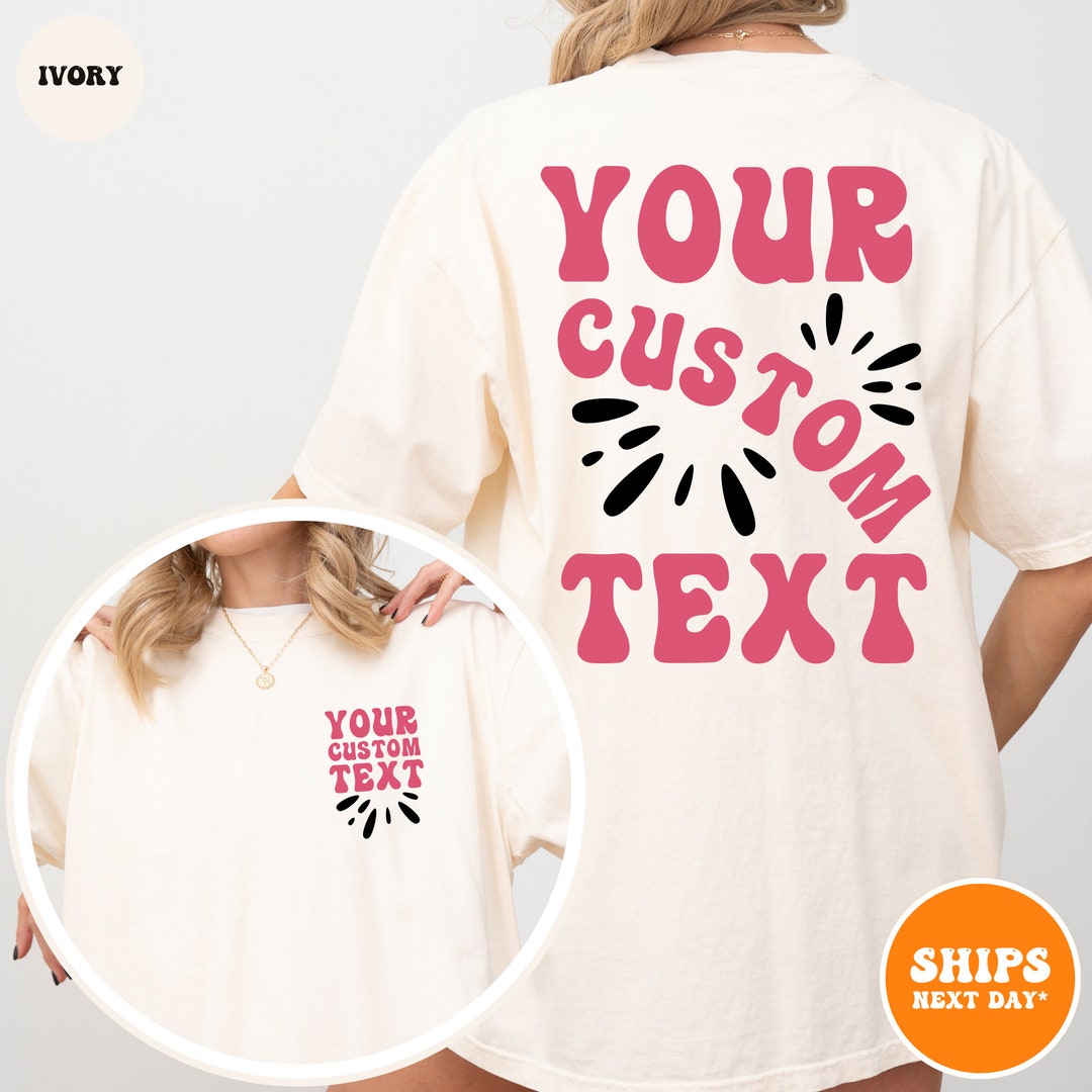 Custom Wavy T-shirt | Personalized Text Shirt | Custom Wavy Text ...