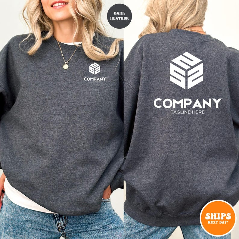 Custom Logo Crewneck Sweatshirt | Personalized Logo Shirt | Custom ...