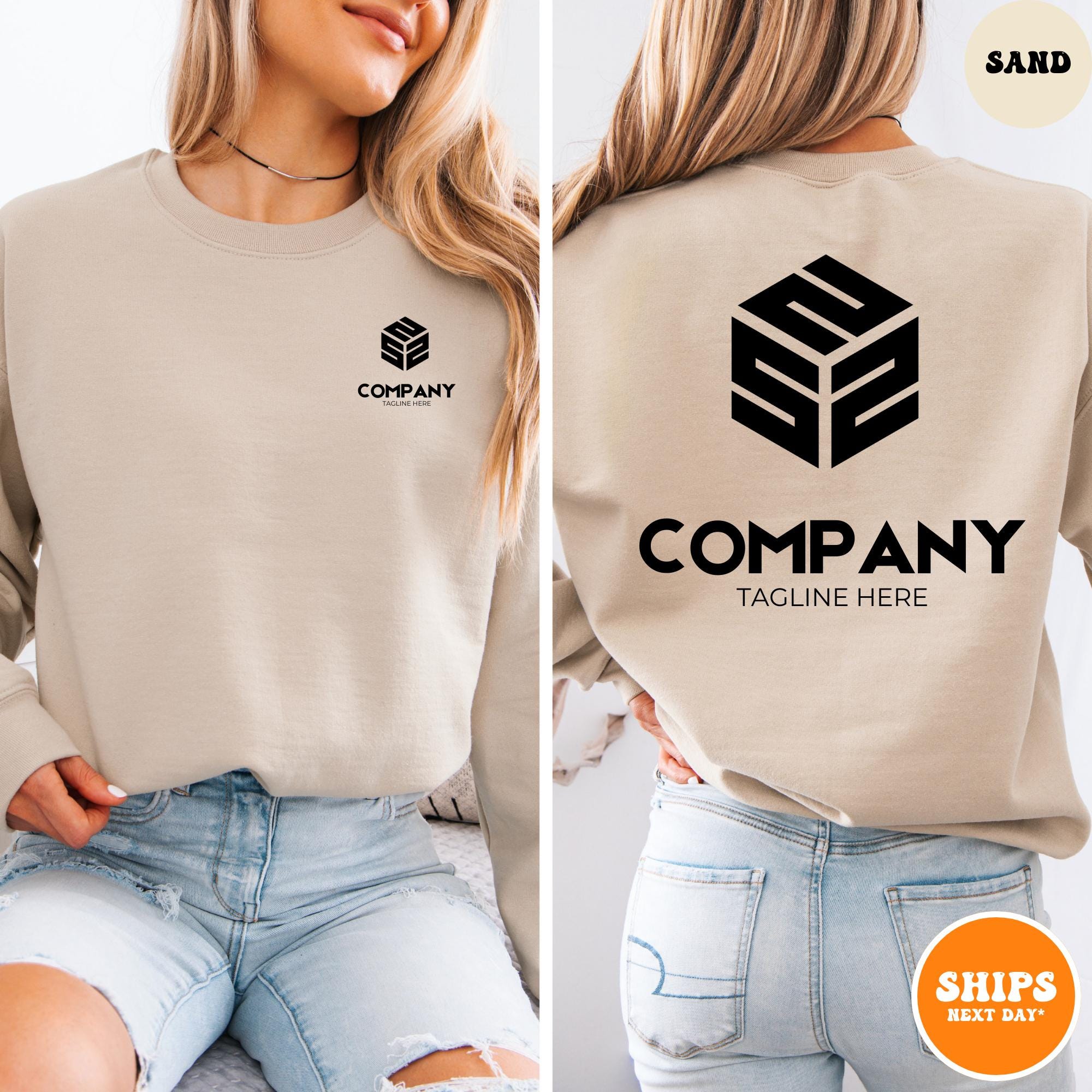 Custom Logo Crewneck Sweatshirt | Personalized Logo Shirt | Custom ...