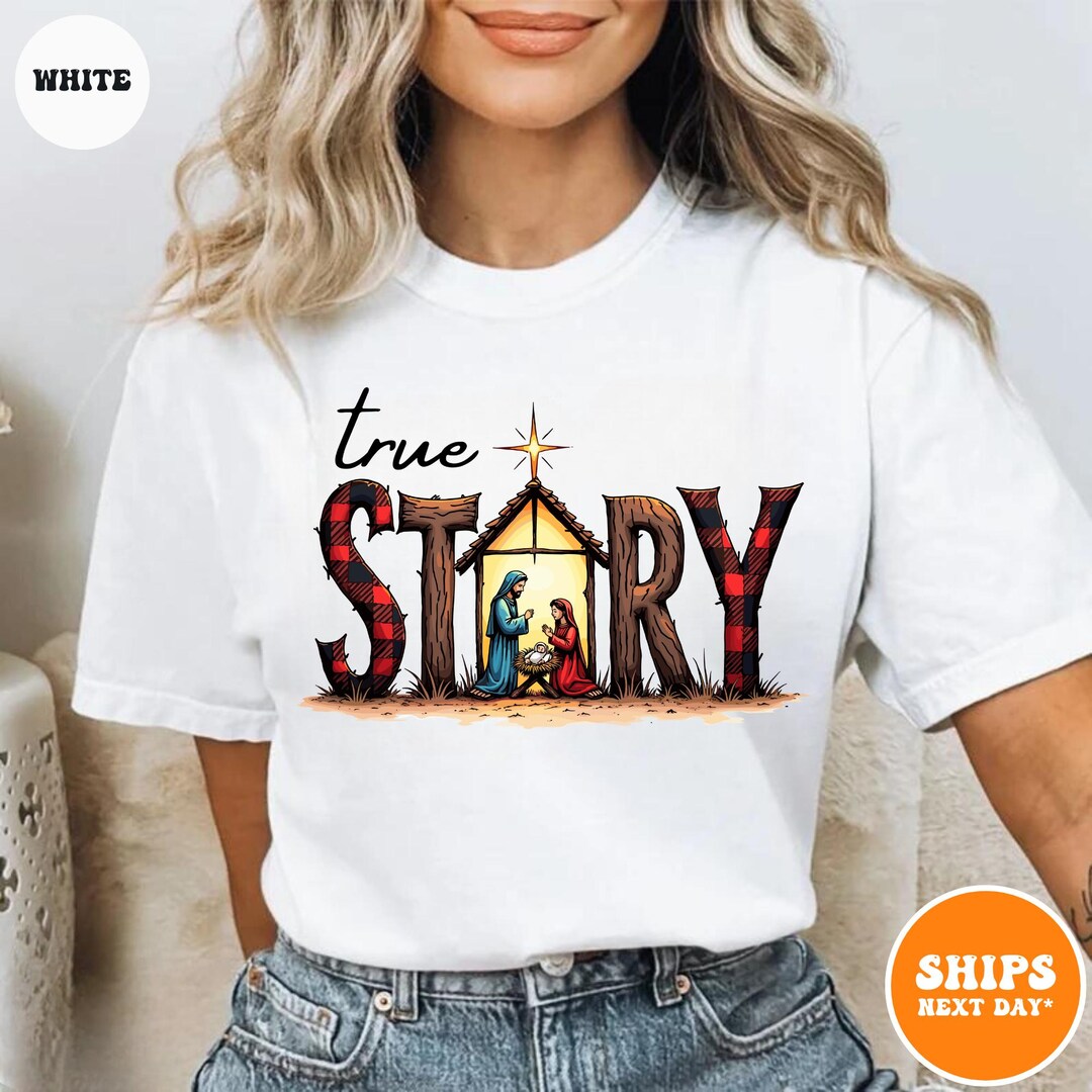Nativity Scene T-shirt Christian Christmas Shirt Nativity Scene Tee ...