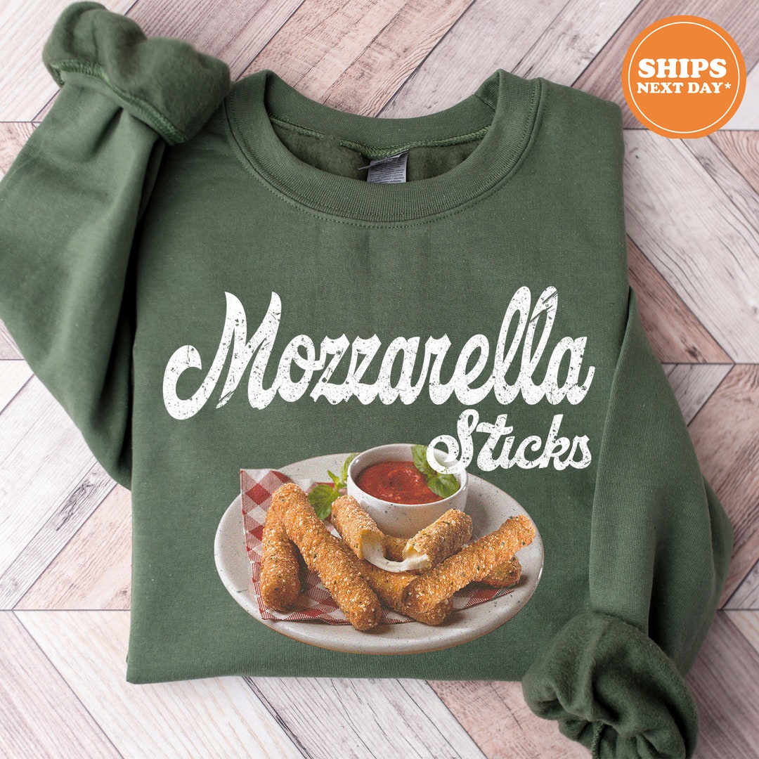 Mozzarella Sticks 90's Crewneck Sweatshirt Funny Mozzarella Sticks ...
