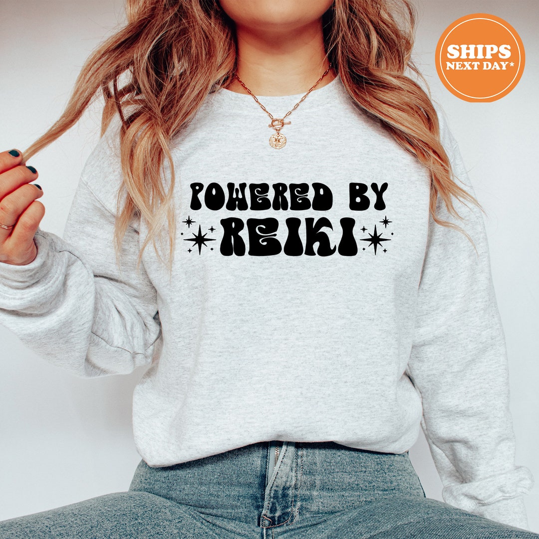 Powered by Reiki Sweatshirt | Reiki Master Shirt | Yoga Crewneck | Yogi Clothing | Holistic ...