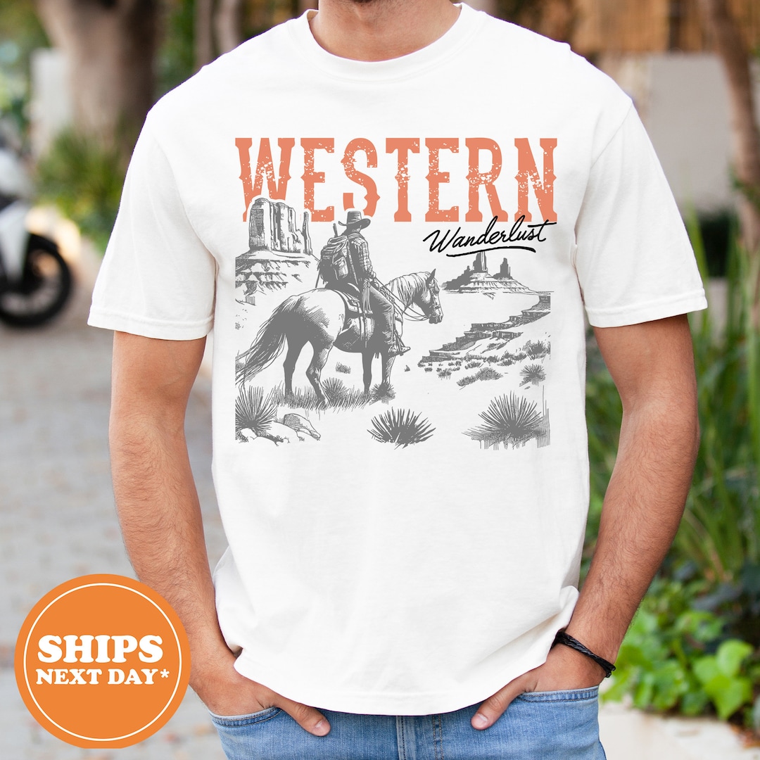 Vintage Western Cowboy Graphic T-shirt Retro 90s Graphic Western Shirt ...