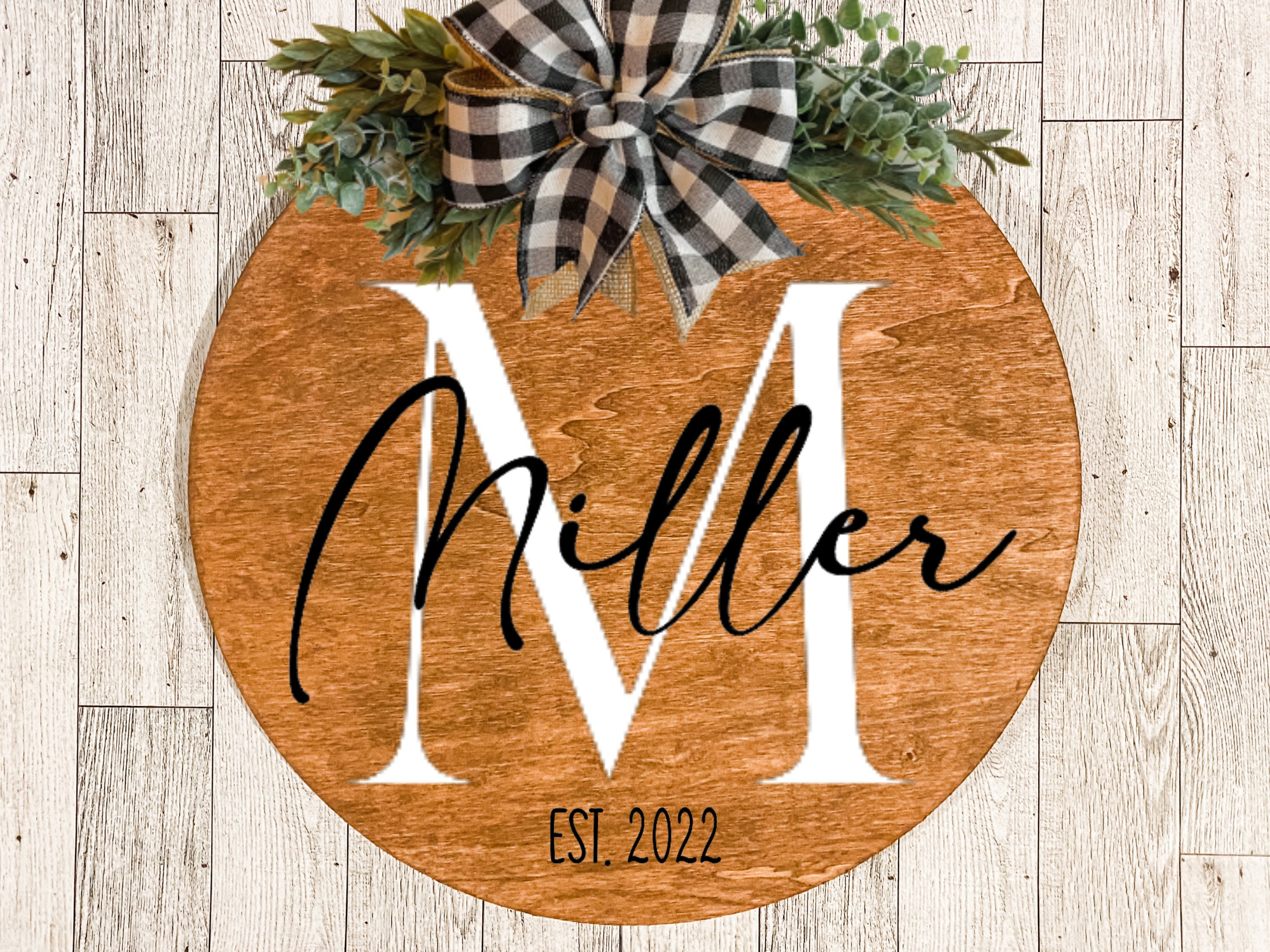 Monogram Door Sign Door Decoration Welcome Sign - Etsy