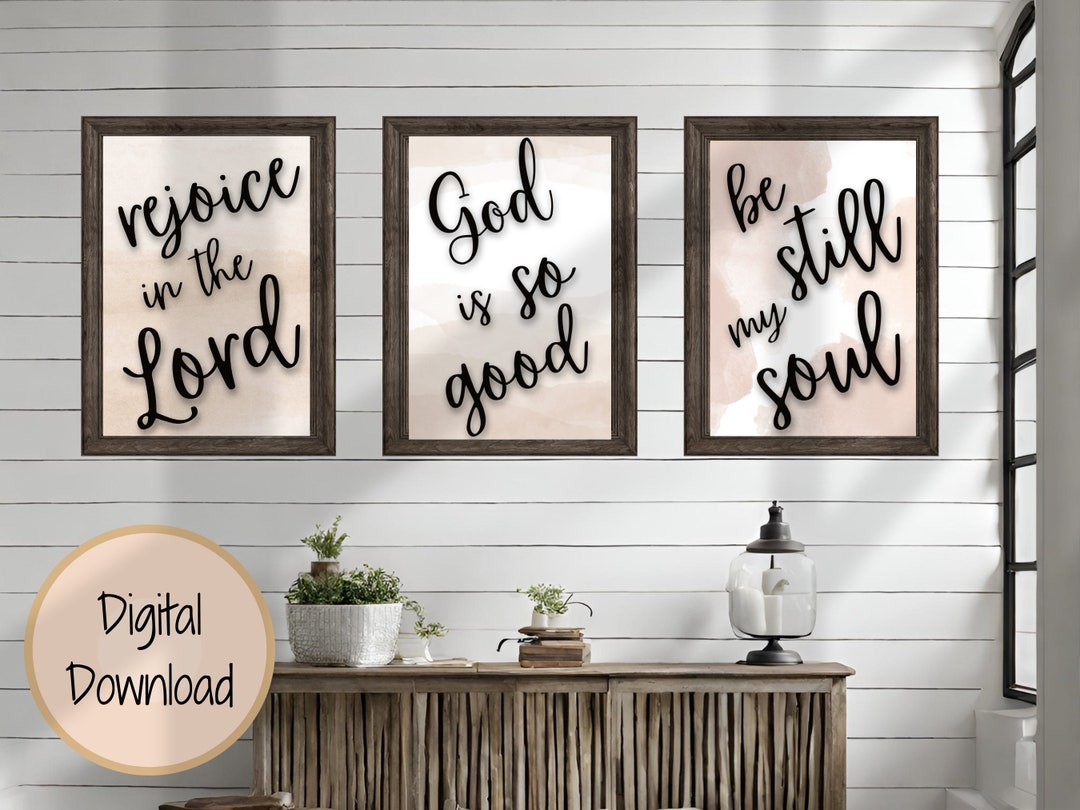 Christian Wall Art Set of 3 | Digital Download | Printable Wall Decor ...