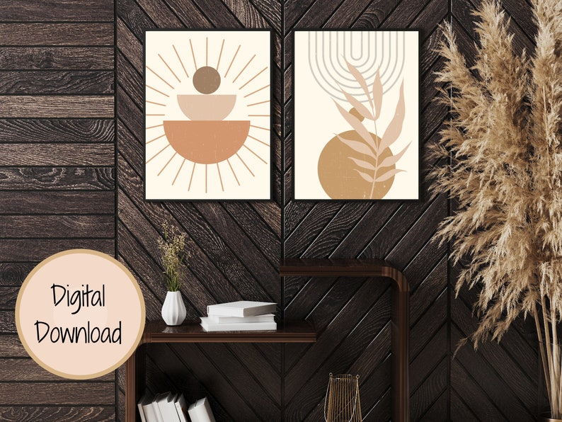 Boho Geometric Bundle of 20 Designs | Printable Wall Art | Minimalist ...