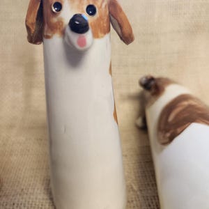Puppy Dog Bud Vase, Small Ceramic Vase, Handmade Pottery, Gift, White ...