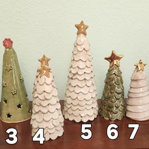 Ceramic Christmas Tree, Green or White, Pottery Tree, Holiday Decor ...