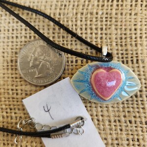 Handmade Ceramic Heart Pendant Necklace: Stoneware Clay Jewelry - Etsy