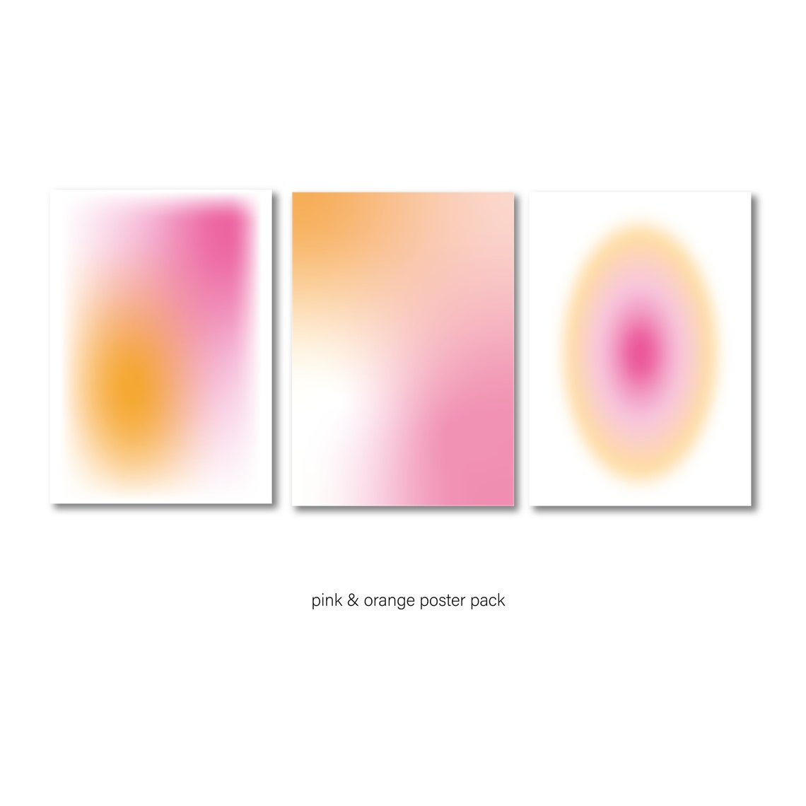 Pink & Orange Poster Pack - Etsy