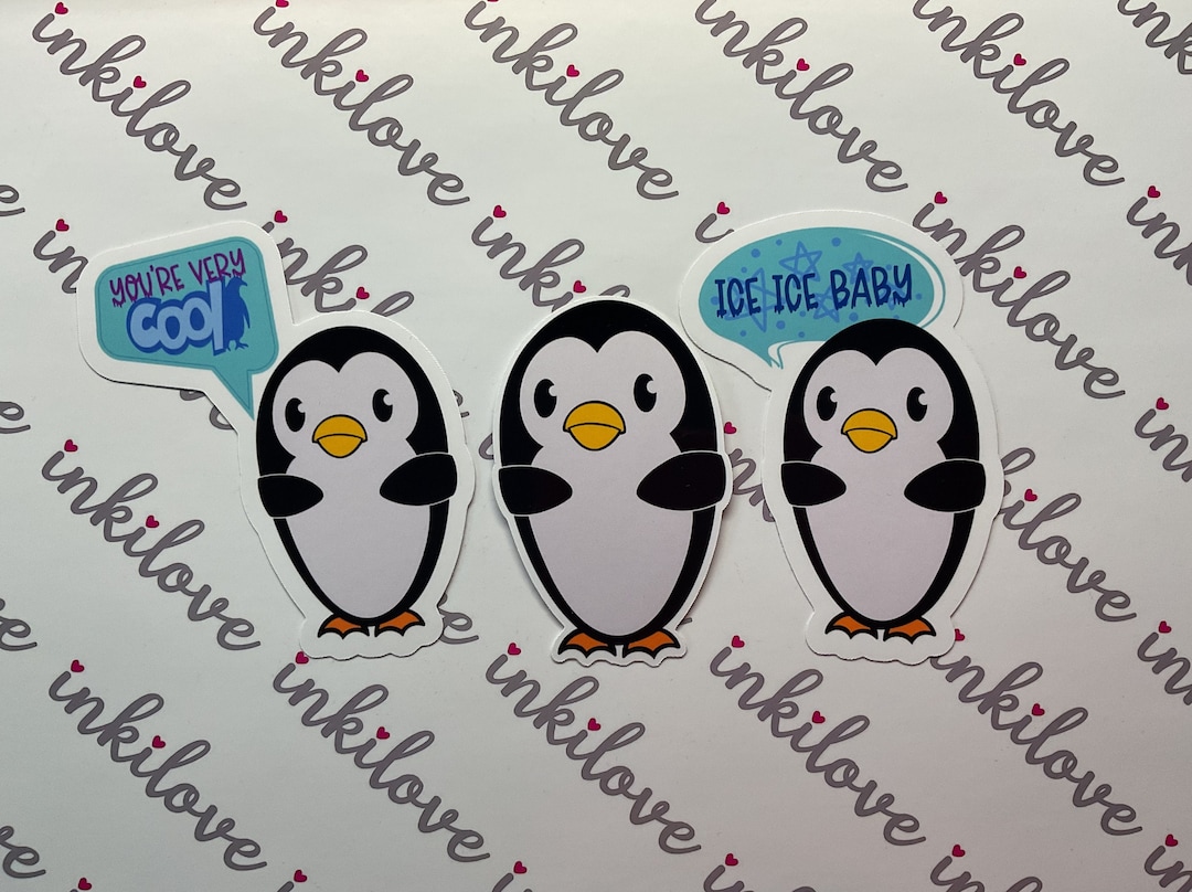 Cutes Pinguin Sticker Set 3tlg. - Aufkleber Für Scrapbooking / DIY ...