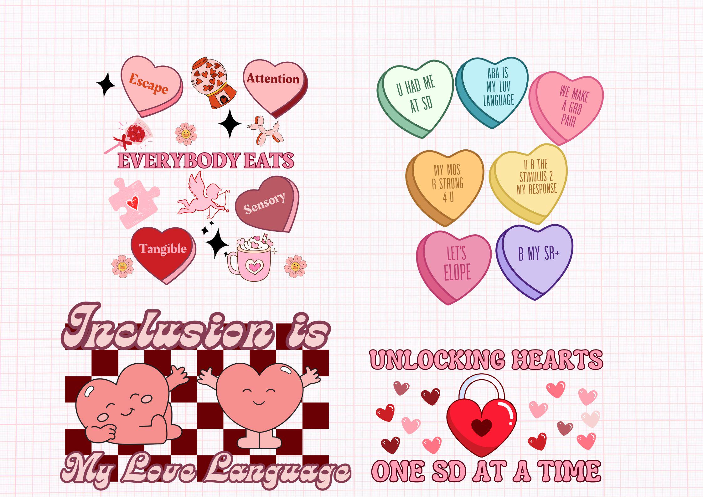 Valentine's Day SVG Bundle for ABA Therapy | Printable & Cut Files for ...