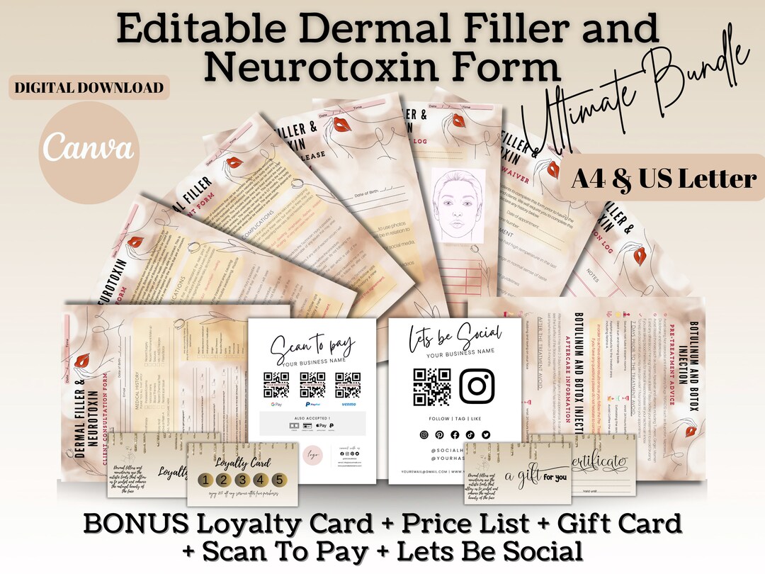 Editable Botox and Dermal Filler Consent Forms, Client Consent Forms ...