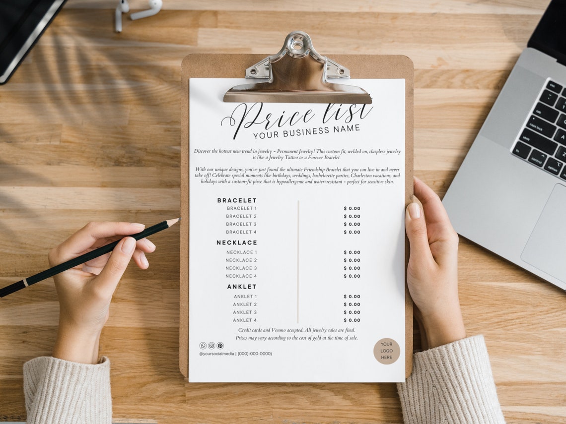 Permanent Jewelry Price List Permanent Jewelry Kit Permanent - Etsy