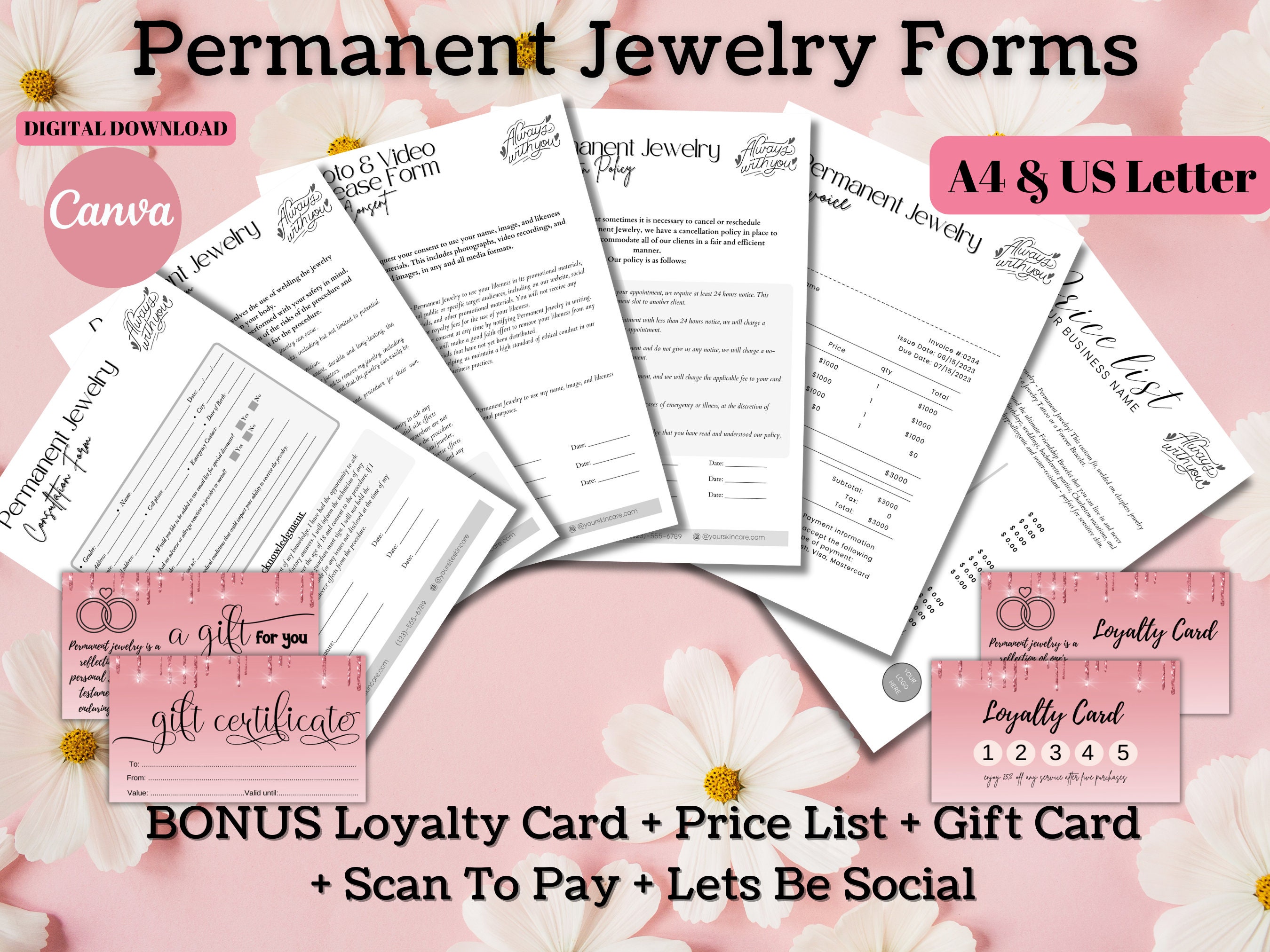 Permanent Jewelry Consent Forms Permanent Jewelry Kit Diy File ...
