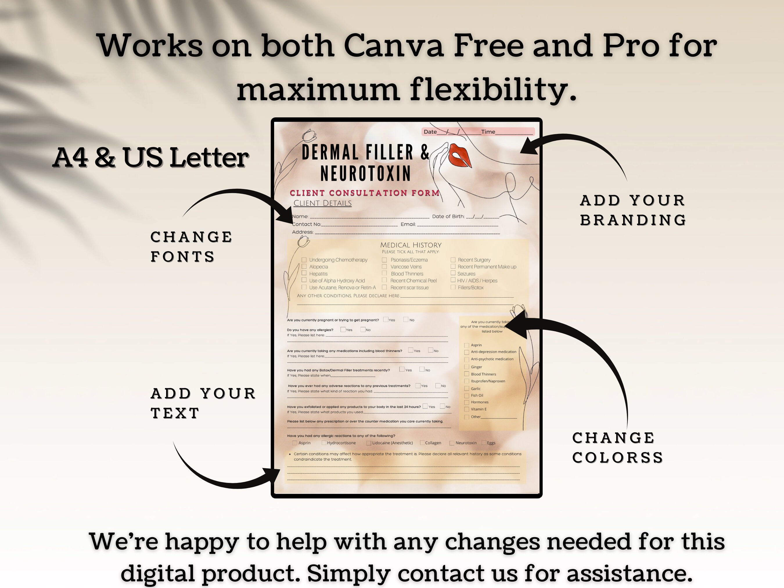 Editable Botox and Dermal Filler Consent Forms, Client Consent Forms ...