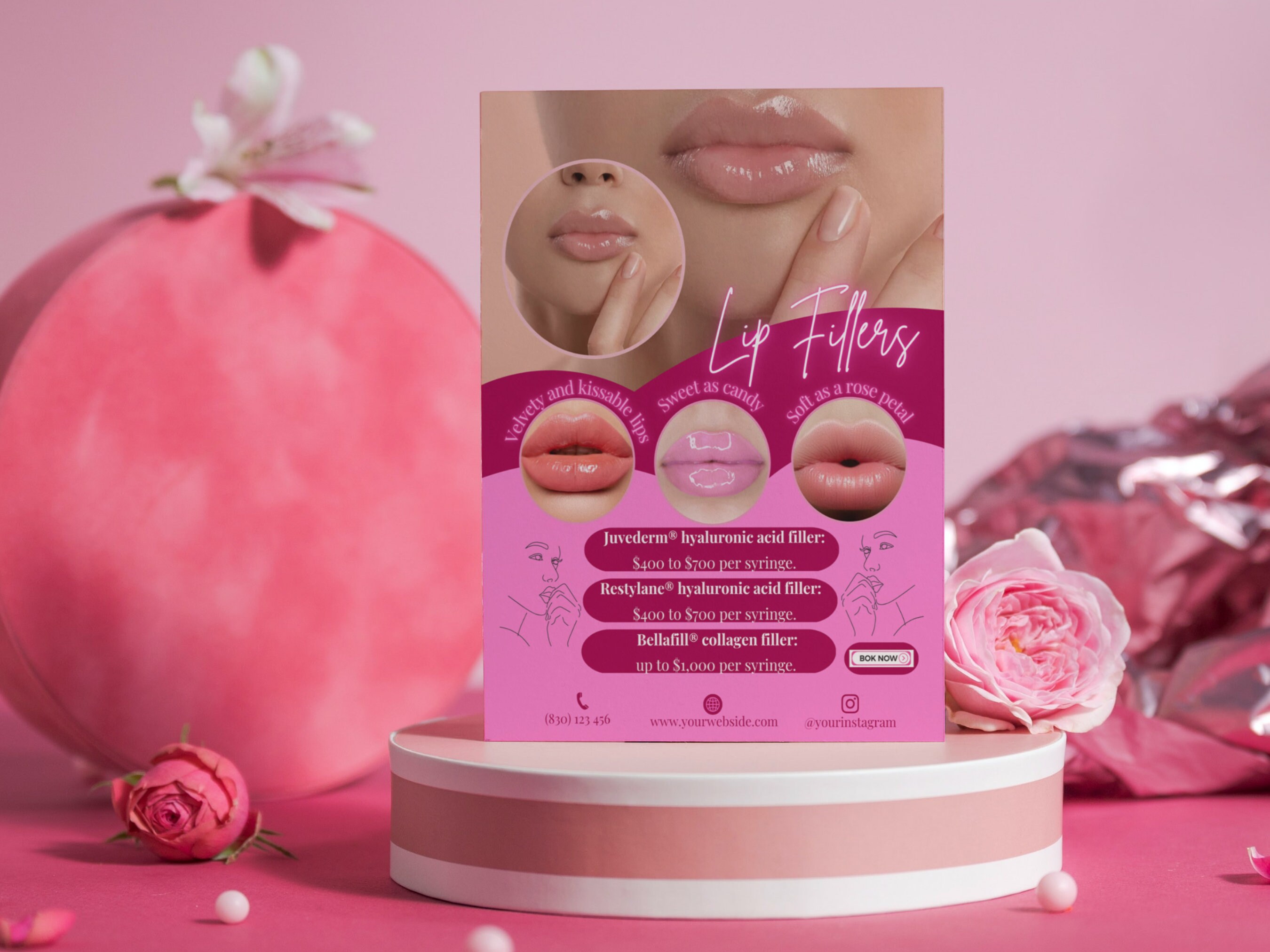 Editable Lip Fillers Flyers, Lip Injections Flyer, Appointments ...