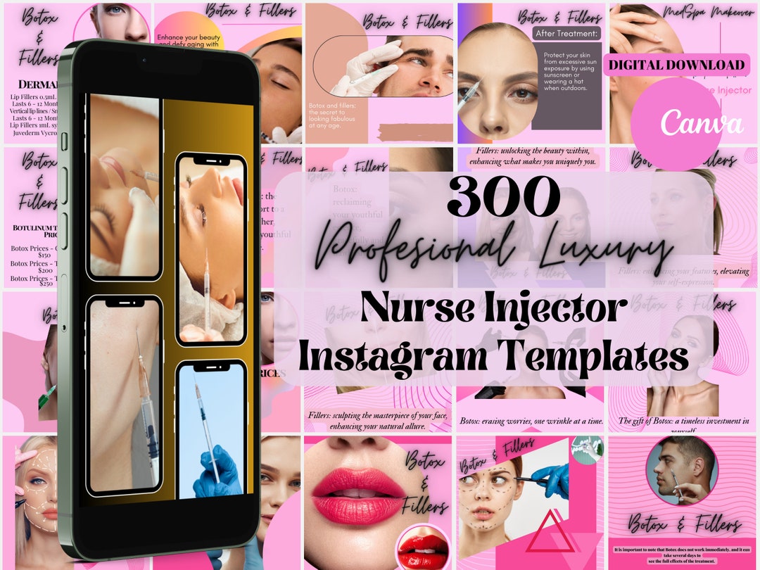 Nurse Injector Instagram Templates, Aesthetic IG Posts, Botox and ...