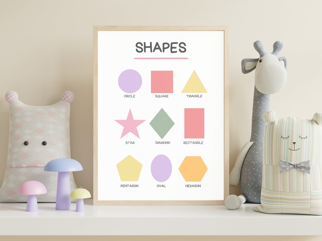 Educational Wall Art Kids Printable Shapes Poster Digital - Etsy