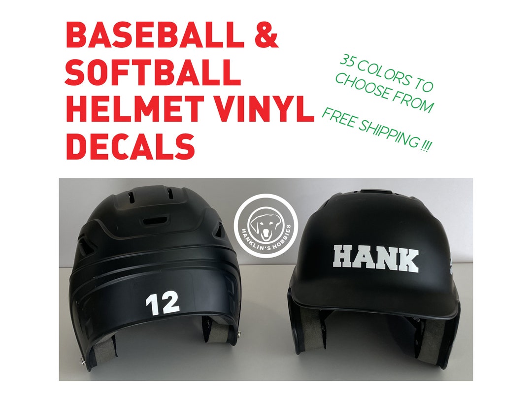 Custom Baseball and Softball Helmet Vinyl Stickers Football Hockey ...