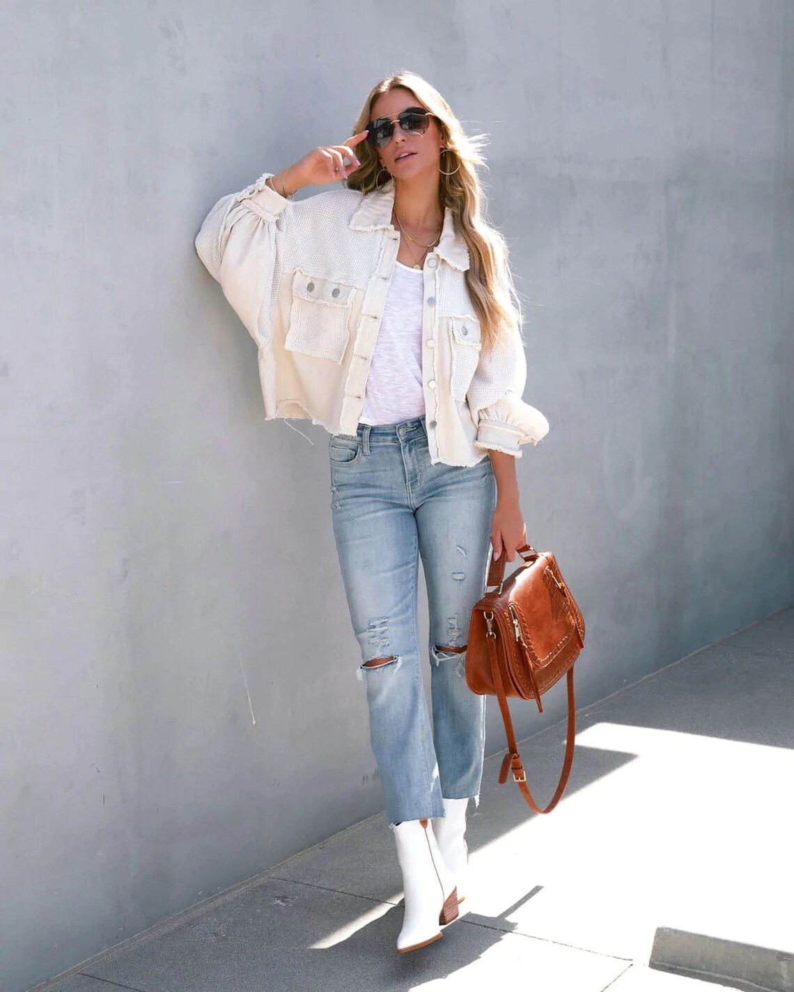 Vintage Women's Patchwork Waffle Shacket Jacket Button - Etsy