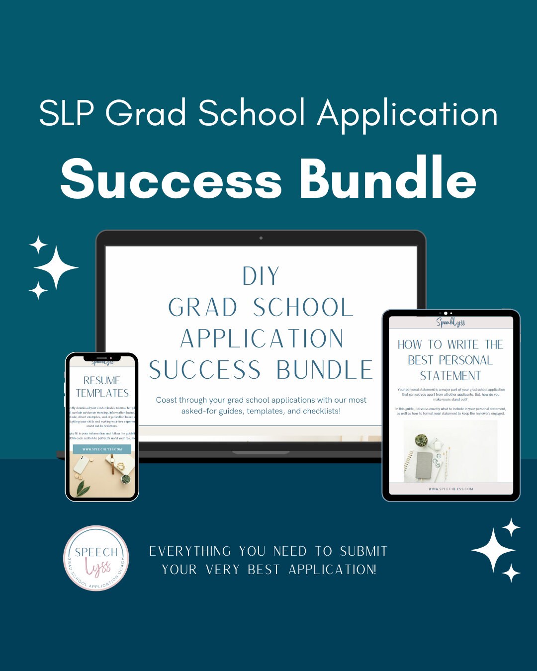 SLP Grad School Application Success Bundle - Resume Templates, Personal ...