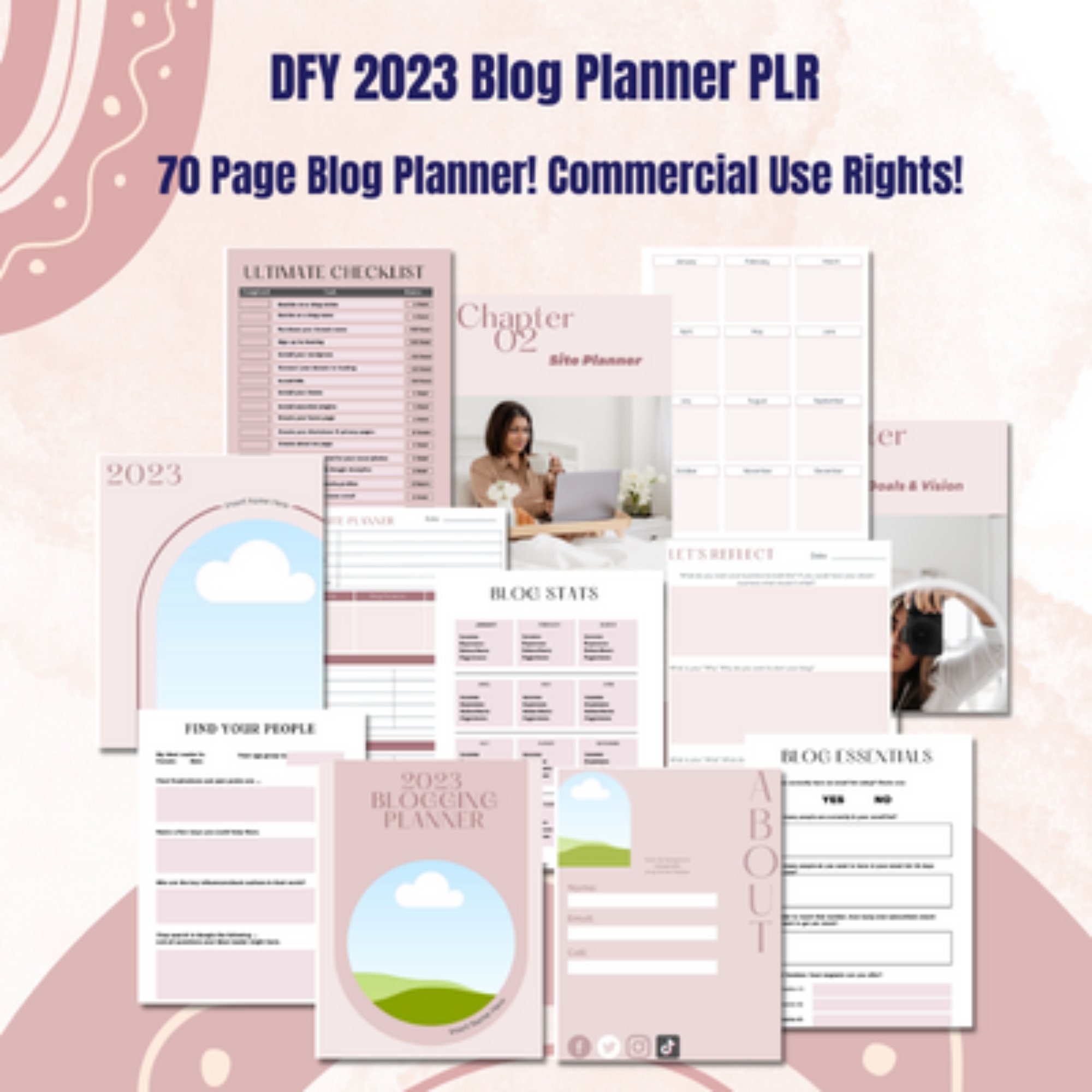 Commercial Use Blog Planner/2023 Social Media Posting Kit/ Perfect for ...