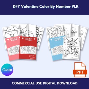 Commercial Use Canva Valentine Color by Number Template Kit, Editable ...