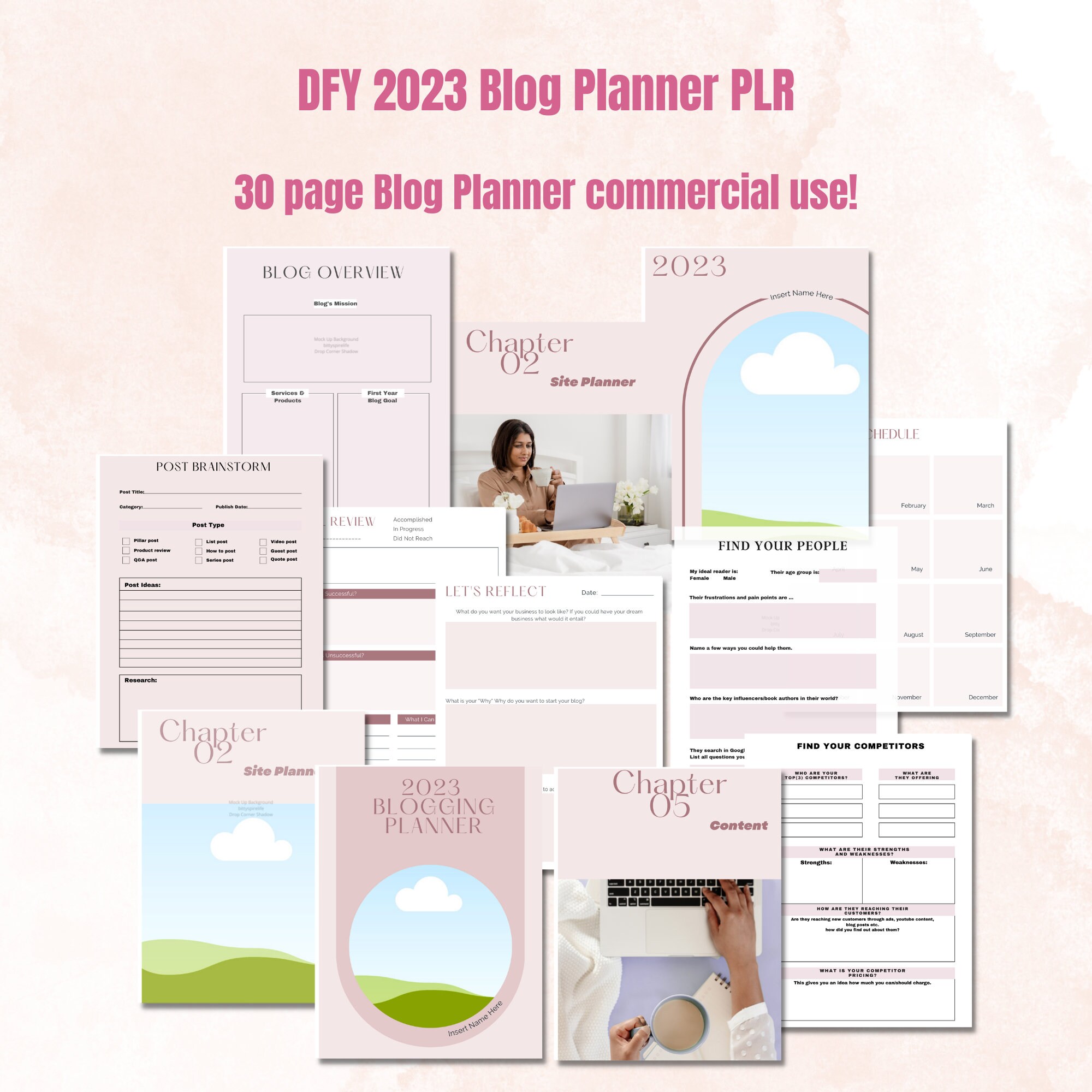Commercial Use Blog Planner/2023 Social Media Posting Kit/ Perfect for ...